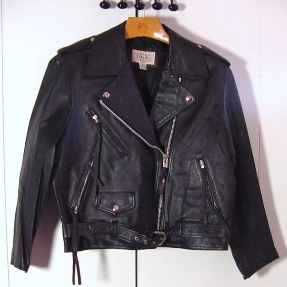 St. John's Bay | Jackets & Coats | Vtg 9s St Johns Bay Black Leather ...